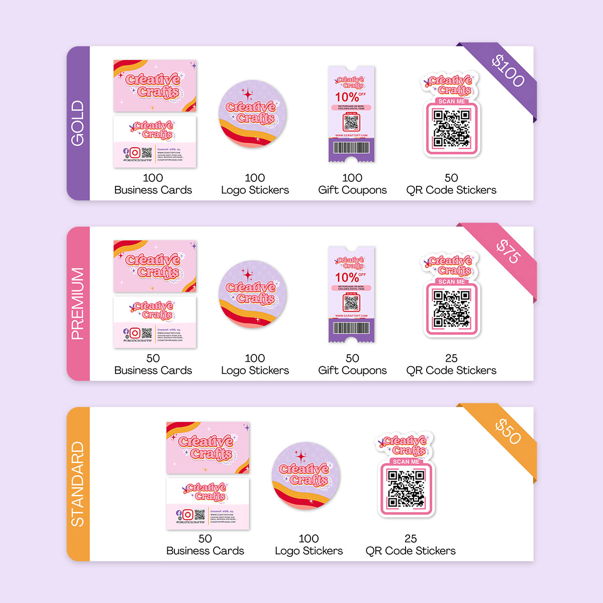 Business Packs – Creative Crafts Party & Treats